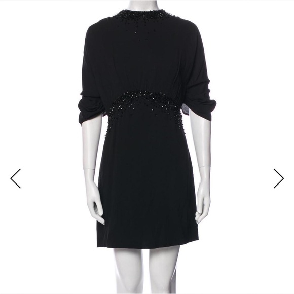 Prada | Dresses | Prada 28 Embellished Crystal Open Back Mini Dress ...